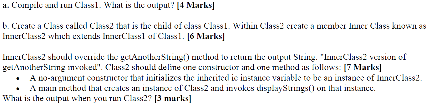 Solved Exercise 1: See the file Class1.java as below: public | Chegg.com Solved Exercise 1: See the file Class1.java as below: public | Chegg.com