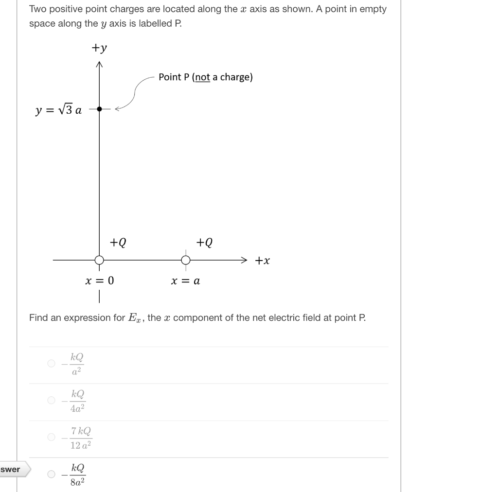 Solved Two positive point charges are located along the x | Chegg.com