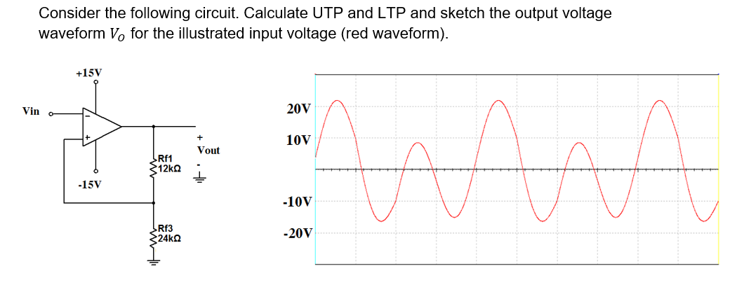 Solved Consider the following circuit. Calculate UTP and LTP | Chegg.com