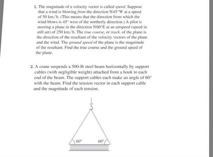 Solved 1. The magnitude of a velocity vector is called | Chegg.com