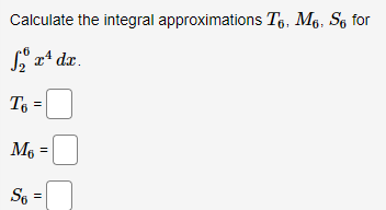 Solved Calculate the integral approximations T6, M6, S6 for | Chegg.com