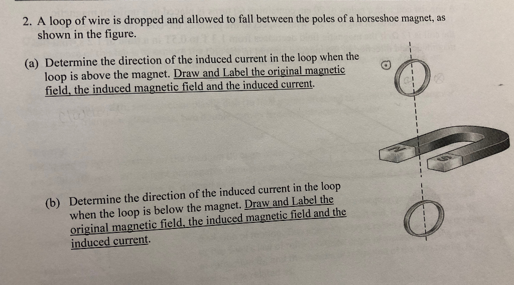 Solved 2. A loop of wire is dropped and allowed to fall | Chegg.com