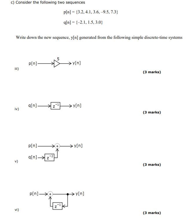 Solved c) Consider the following two sequences P[n] = {3.2, | Chegg.com