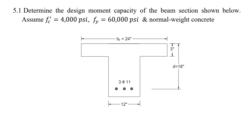 Solved 5.1 Determine the design moment capacity of the beam | Chegg.com