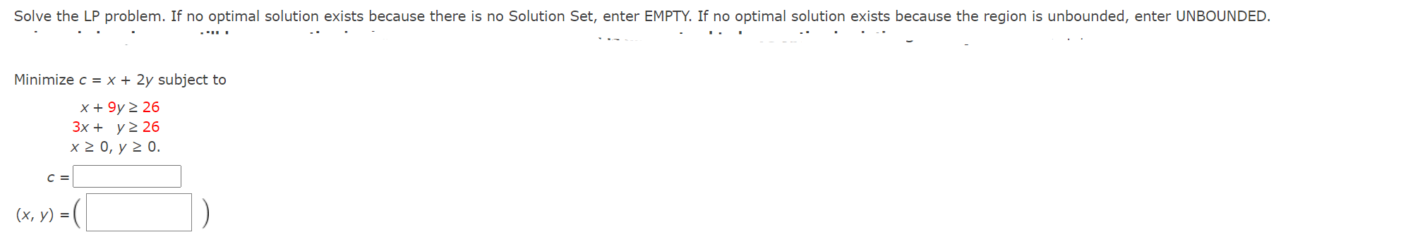 Solved Solve the LP problem. If no optimal solution exists | Chegg.com