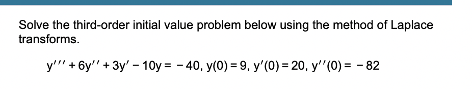 Solved Solve the third-order initial value problem below | Chegg.com