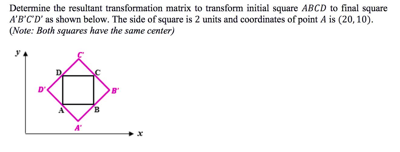 Solved Determine the resultant transformation matrix to | Chegg.com