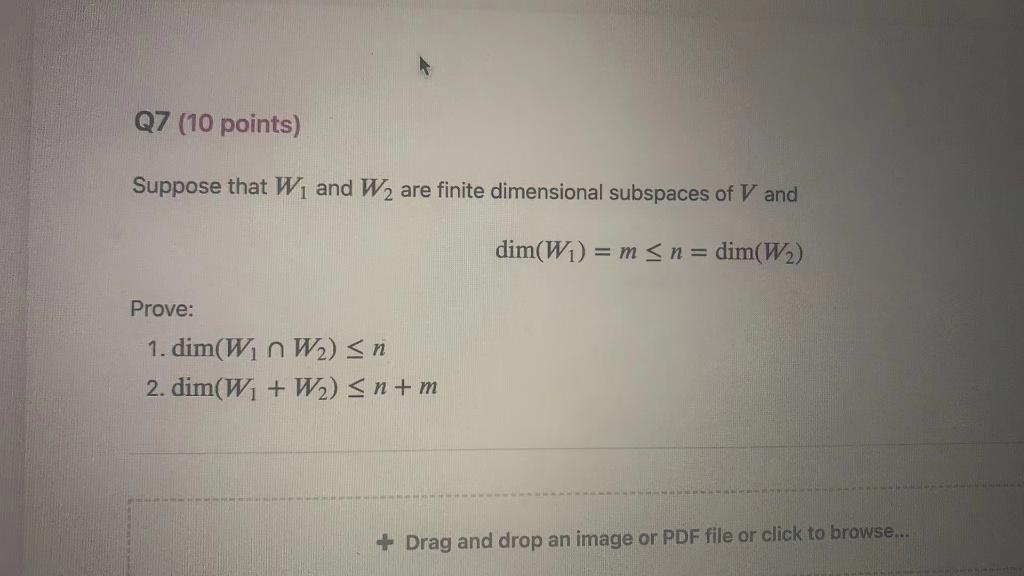 Solved Suppose that W1 and W2 are finite dimensional | Chegg.com