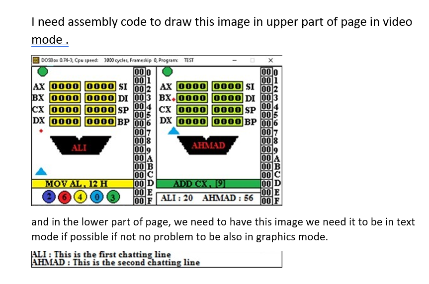 Solved I need assembly code to draw this image in upper part | Chegg.com