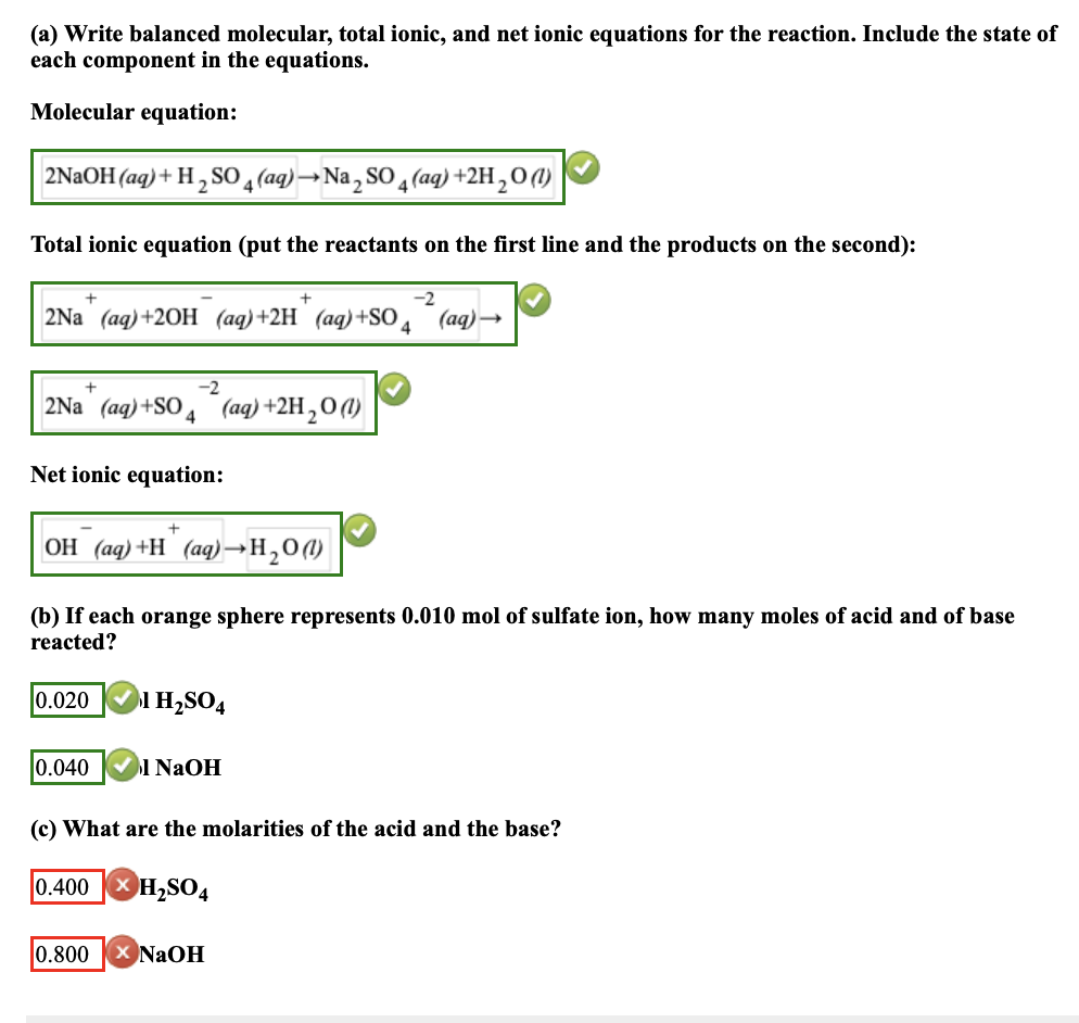 Solved (a) Write balanced molecular, total ionic, and net | Chegg.com