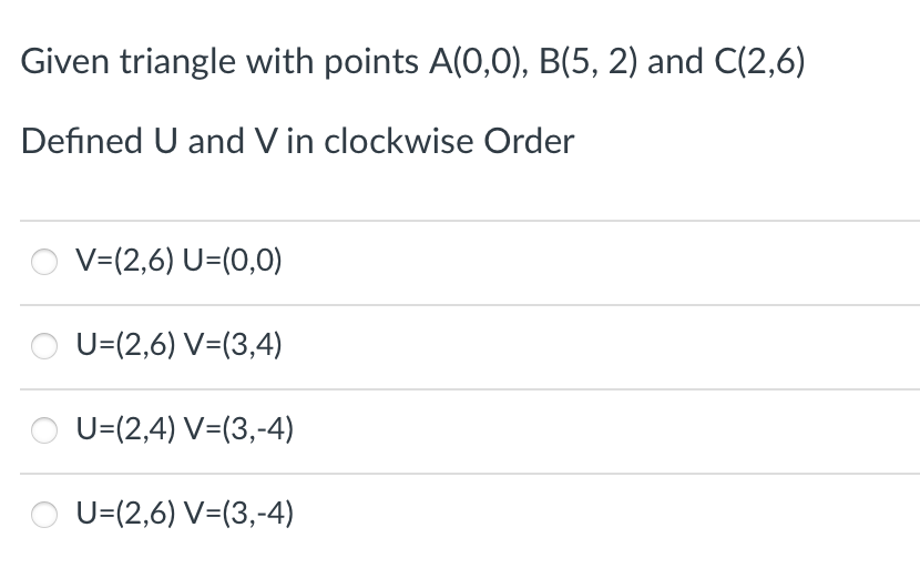 Solved Given triangle with points A(0,0),B(5,2) ﻿and | Chegg.com