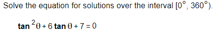 Solved Solve the equation for solutions over the interval | Chegg.com