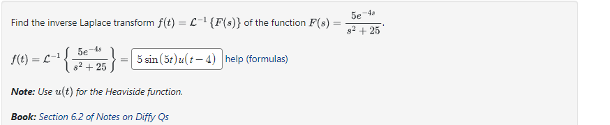 Solved Find the inverse Laplace transform f(t)=L-1{F(s)} ﻿of | Chegg.com