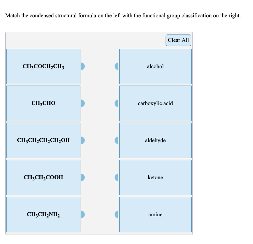 Solved Match the functional group classification on the | Chegg.com