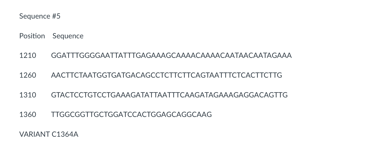 Solved Sequence #5 Position Sequence 1210 | Chegg.com