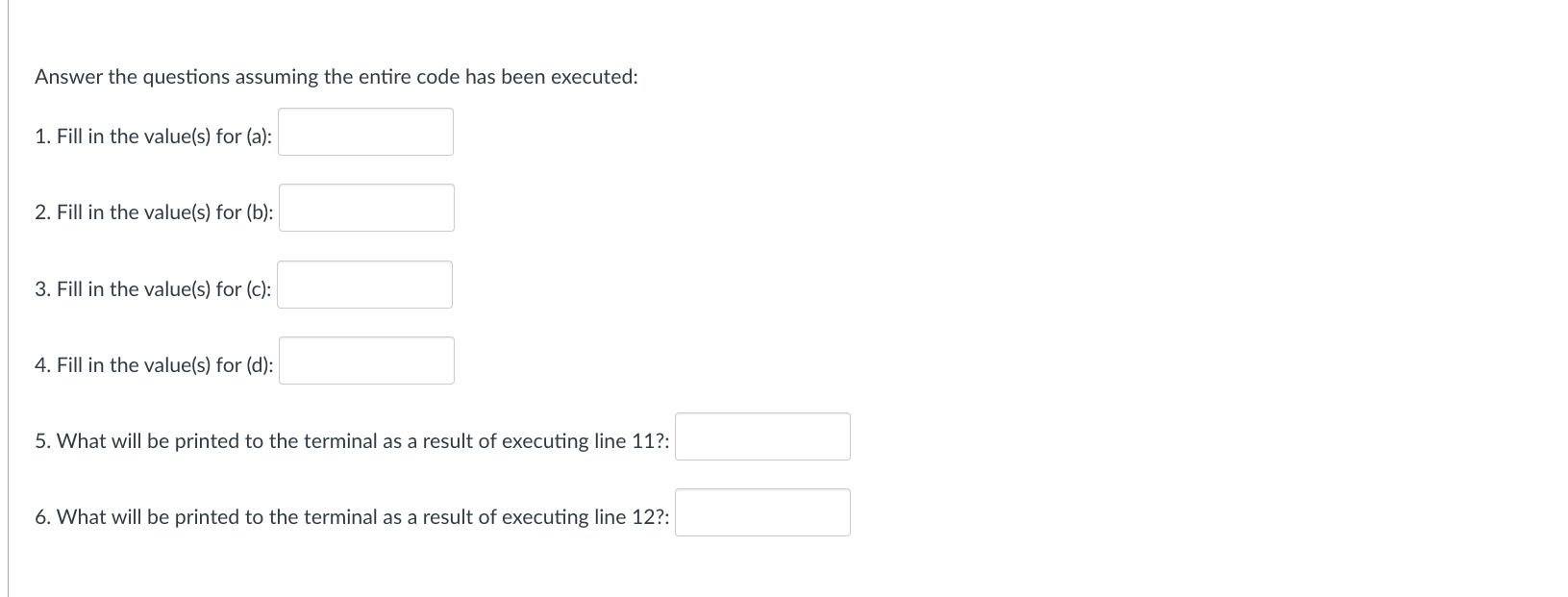 Solved Fill in the blanks for the environment diagram shown | Chegg.com