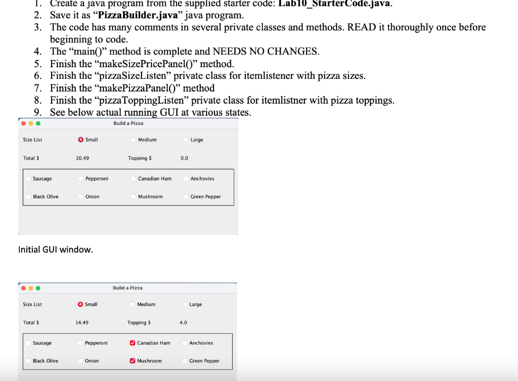 Solved Java Programming Starter Code, please include. Thank | Chegg.com