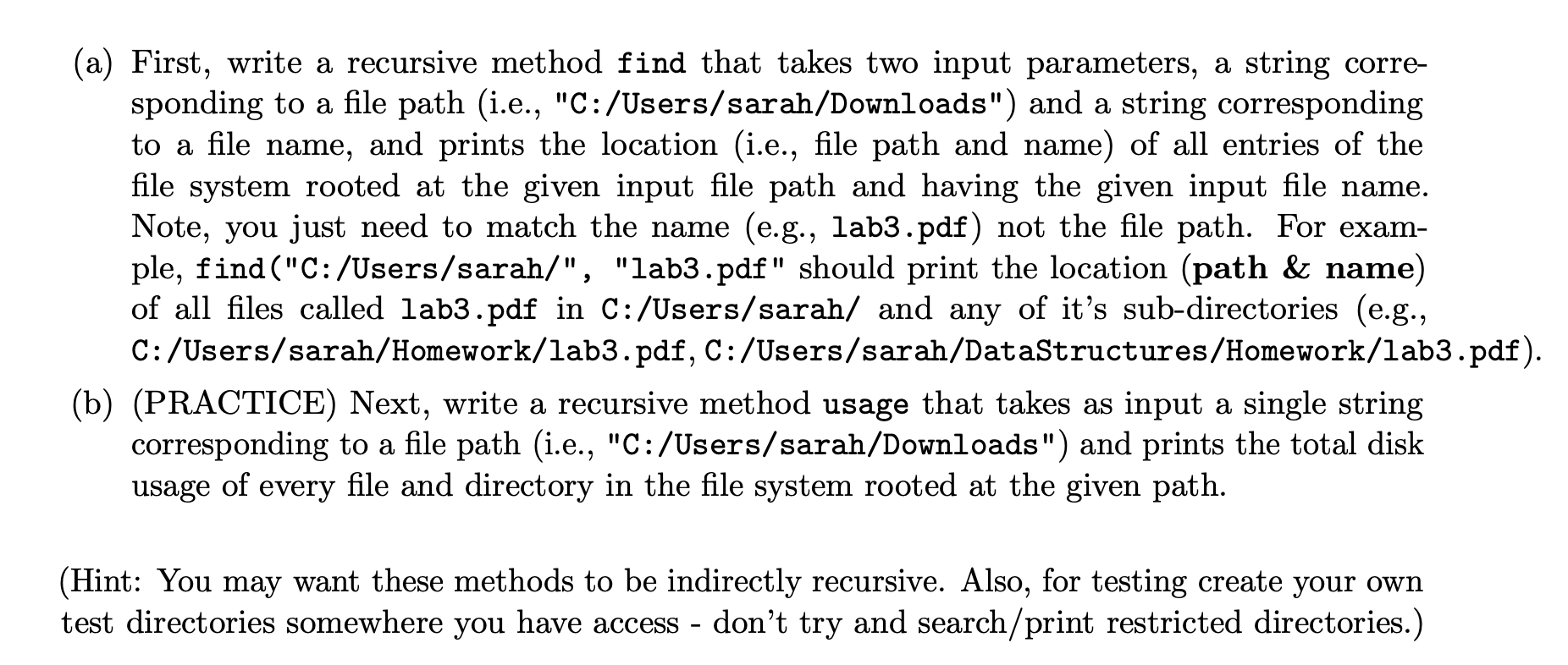 Solved 3. (7 points) In class we talked about a file-system | Chegg.com