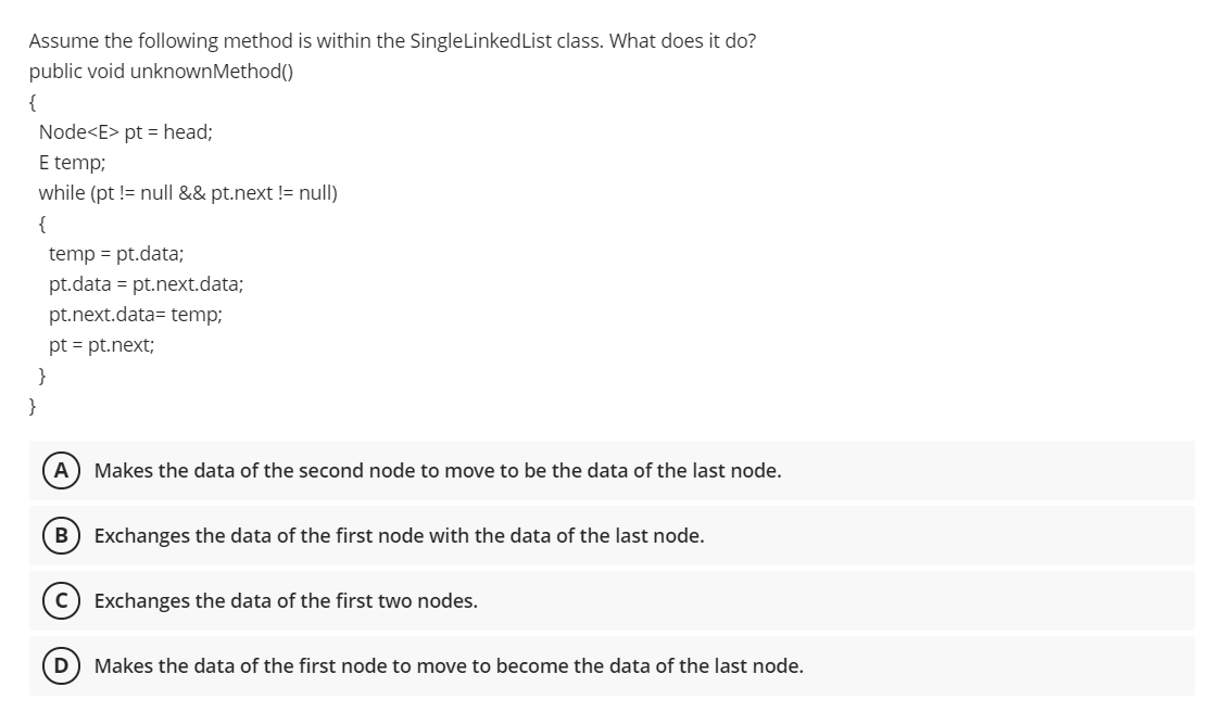 Solved Assume the following method is within the | Chegg.com