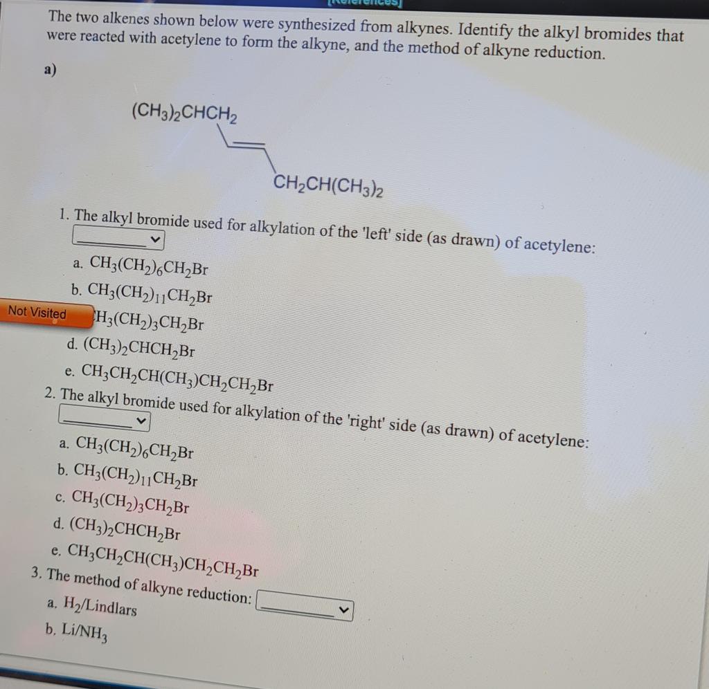 Solved The two alkenes shown below were synthesized from | Chegg.com