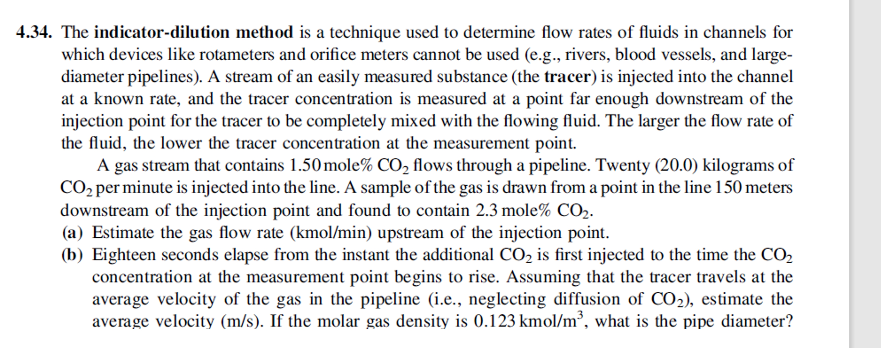 Solved 4.34. ﻿The indicator-dilution method is a technique | Chegg.com