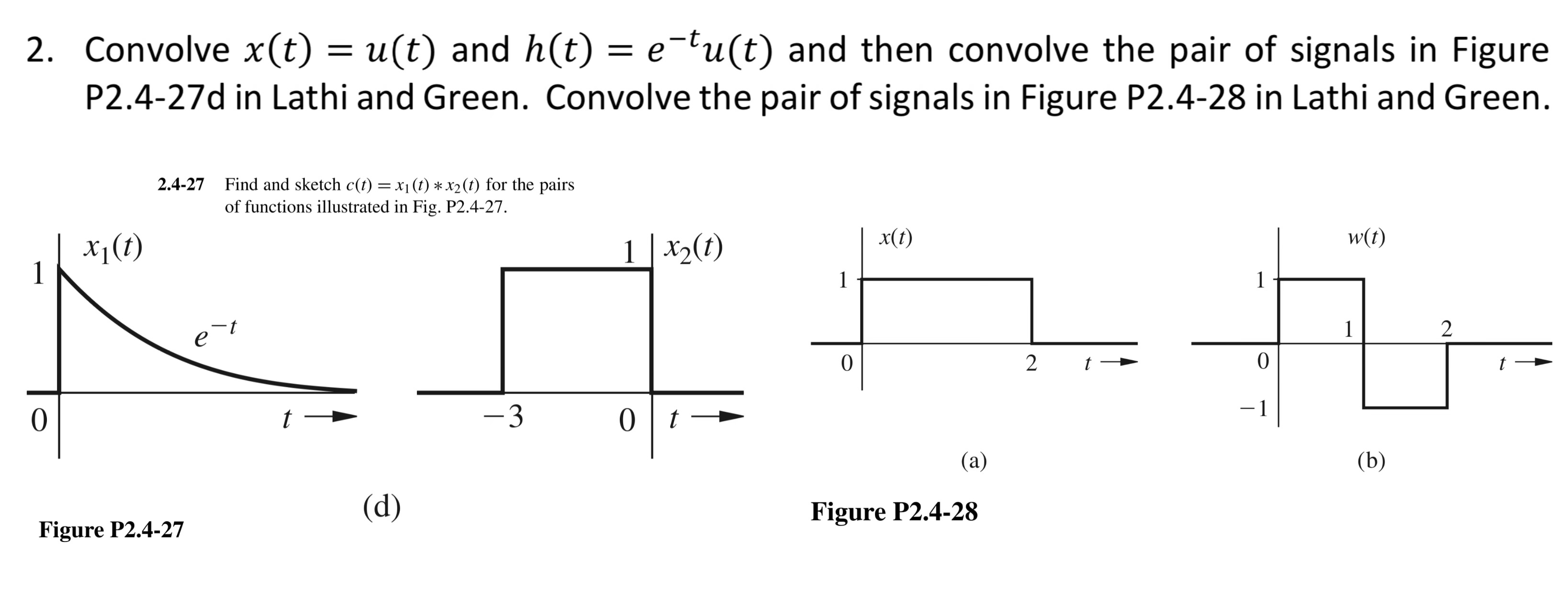 Solved Convolve x(t)=u(t) ﻿and h(t)=e-tu(t) ﻿and then | Chegg.com