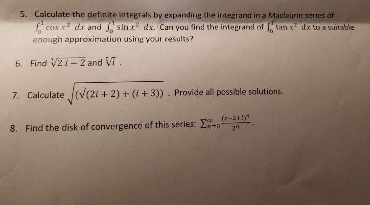 Solved 5. Calculate the definite integrals by expanding the | Chegg.com