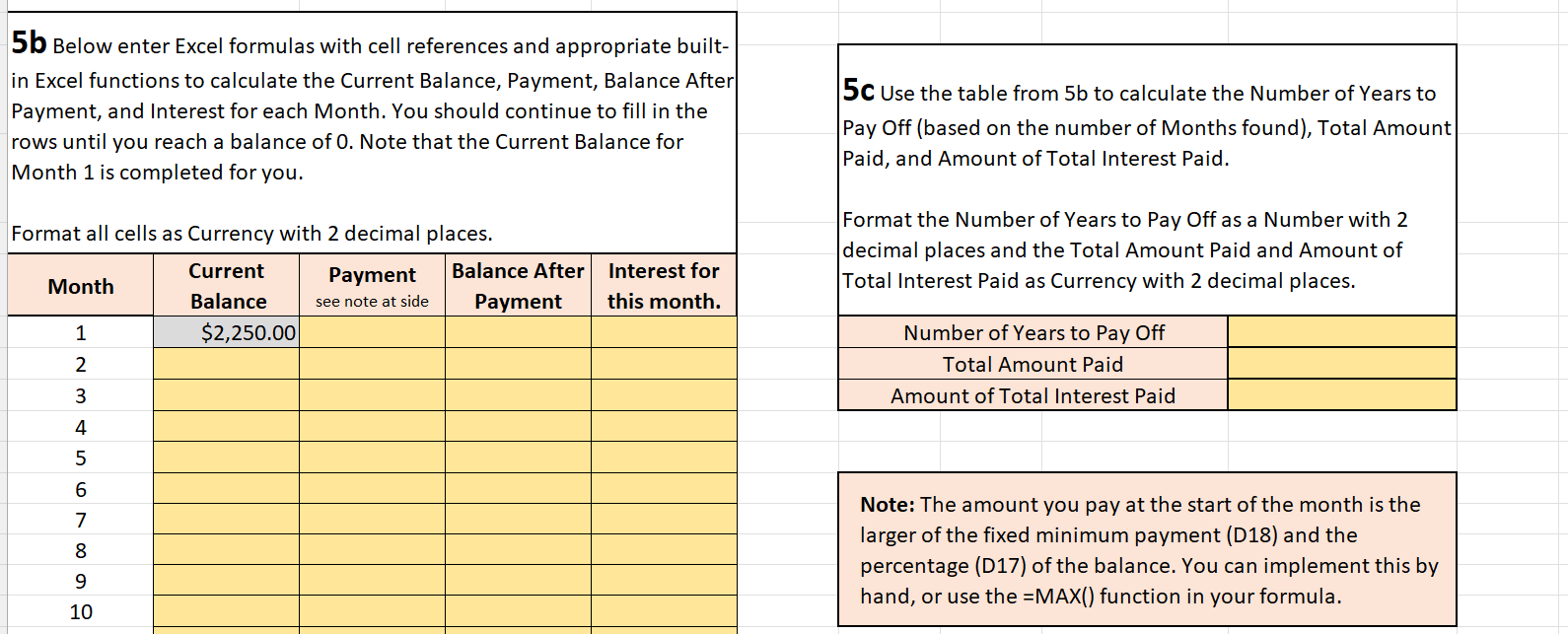Solved 5 ﻿Below you will examine paying off credit card debt | Chegg.com