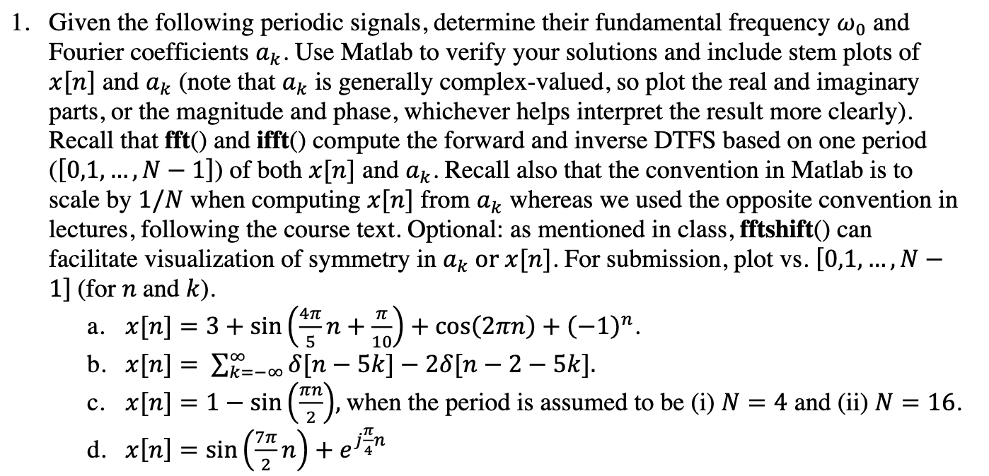 Solved ) 1. Given the following periodic signals, determine | Chegg.com