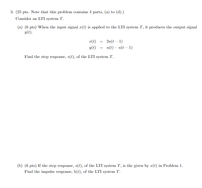Solved (25 pts. Note that this problem contains 4 parts, (a) | Chegg.com Solved (25 pts. Note that this problem contains 4 parts, (a) | Chegg.com