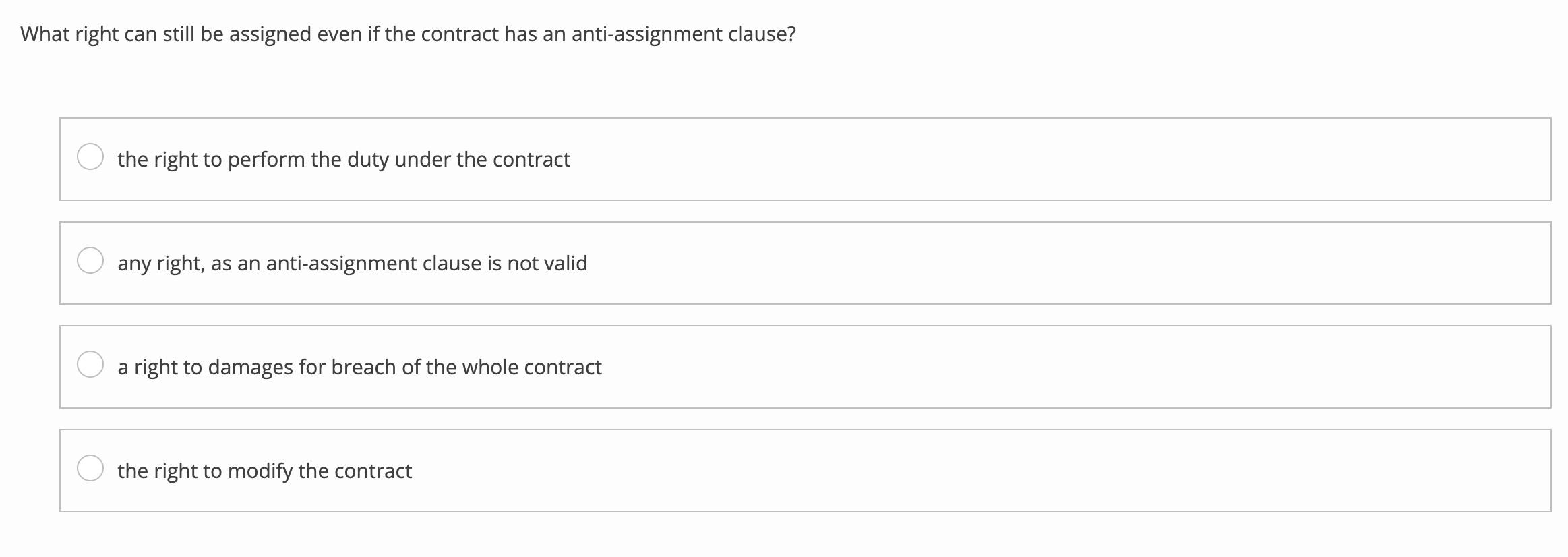Solved What right can still be assigned even if the contract | Chegg.com