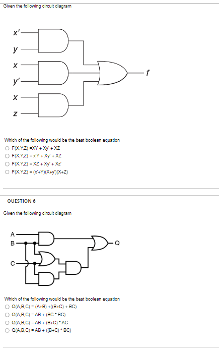 Solved Given the following circuit diagram Which of the | Chegg.com