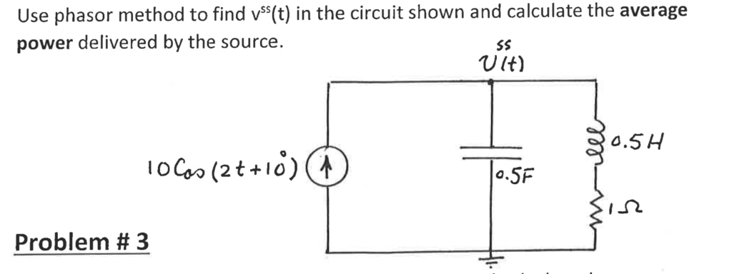 Solved Use phasor method to find vSS(t) in the circuit shown | Chegg.com