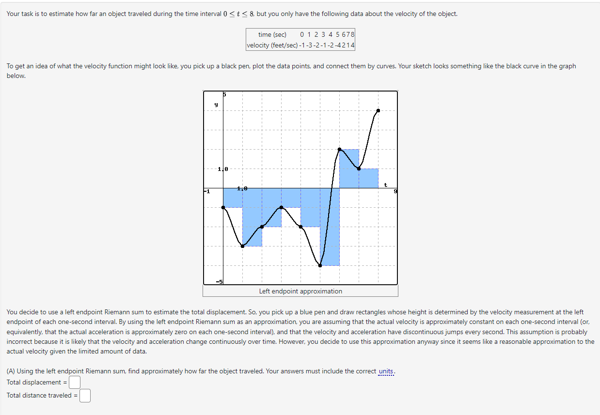 Solved You decide to use a left endpoint Riemann sum to | Chegg.com