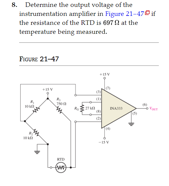 Solved Determine the output voltage of the instrumentation | Chegg.com
