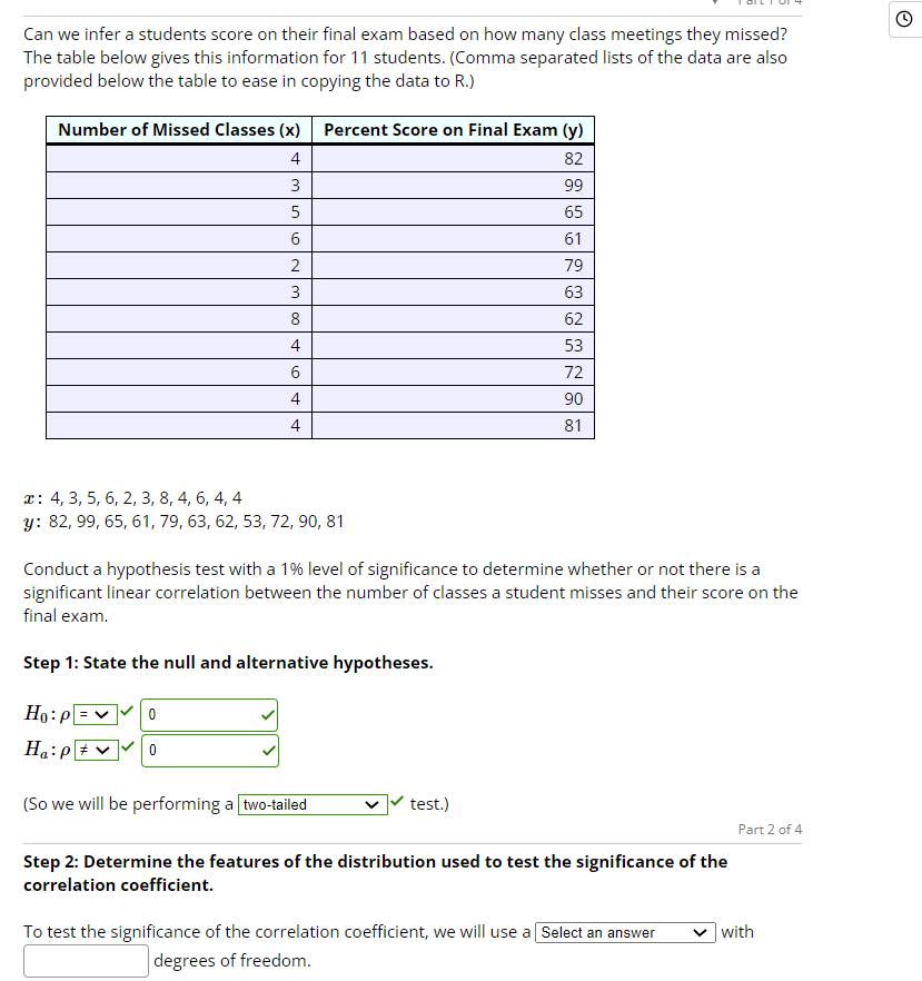 Solved Can we infer a students score on their final exam | Chegg.com