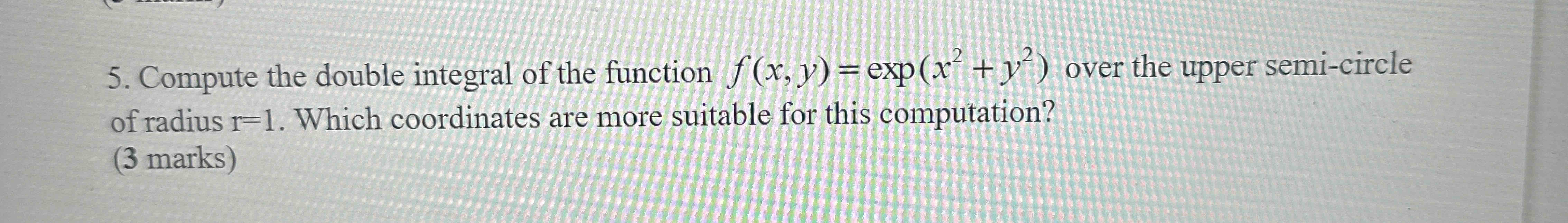 Solved Compute the double integral of ﻿the function | Chegg.com