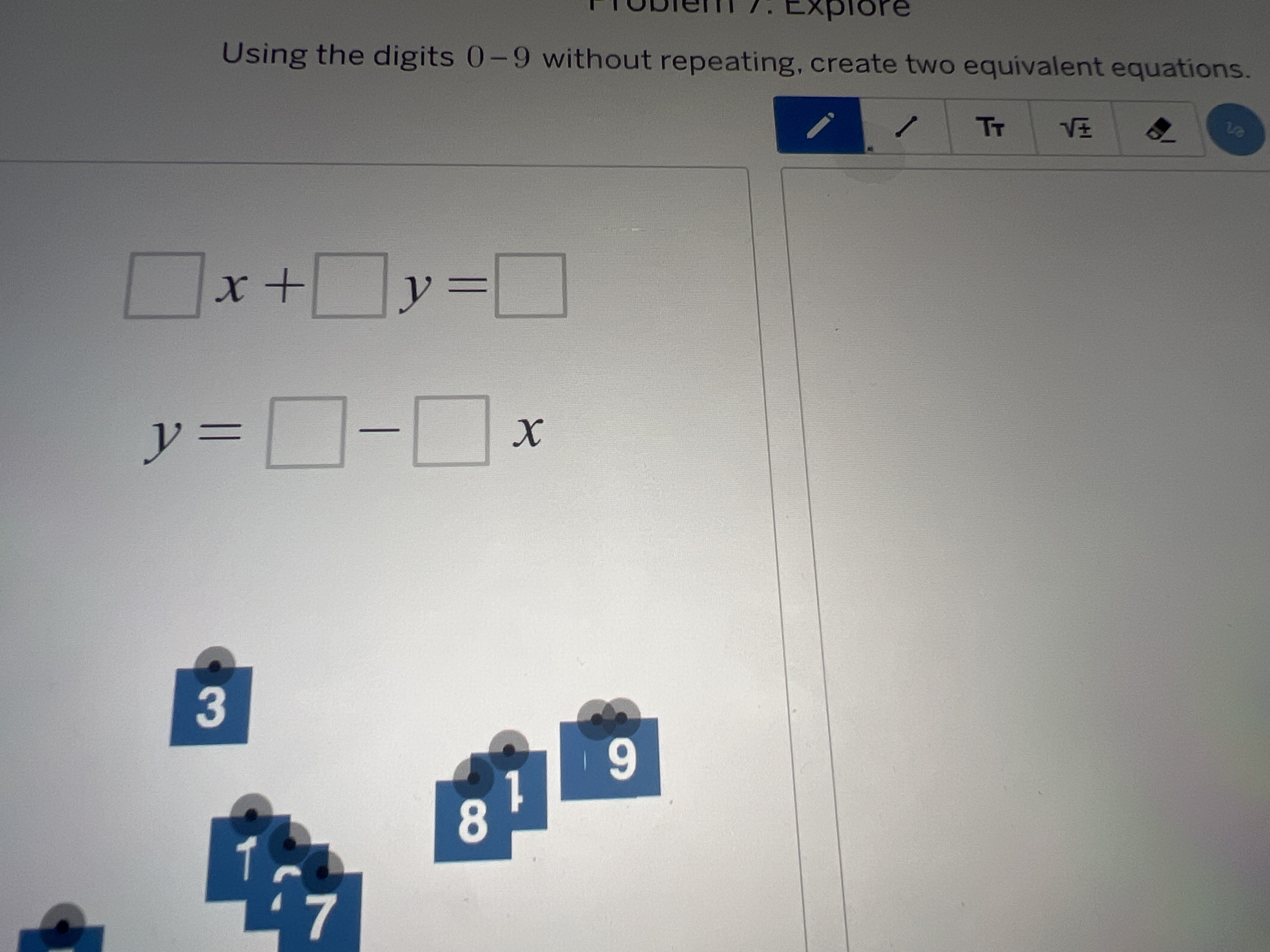 Solved Using the digits 0−9 without repeating, create two | Chegg.com