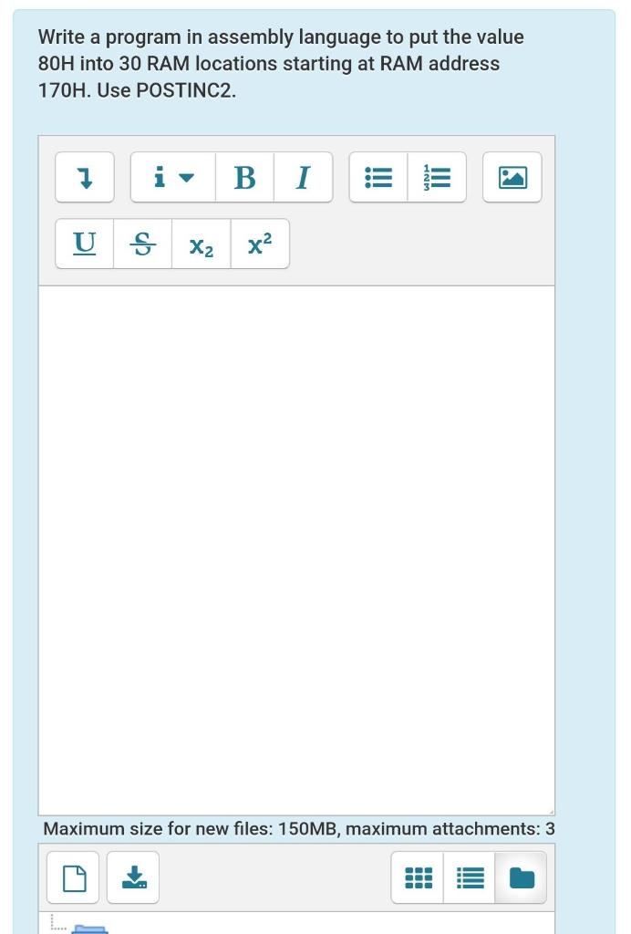 Solved Write a program in assembly language to put the value | Chegg.com