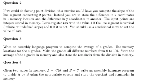 Solved If we could do floating point division, this exercise | Chegg.com
