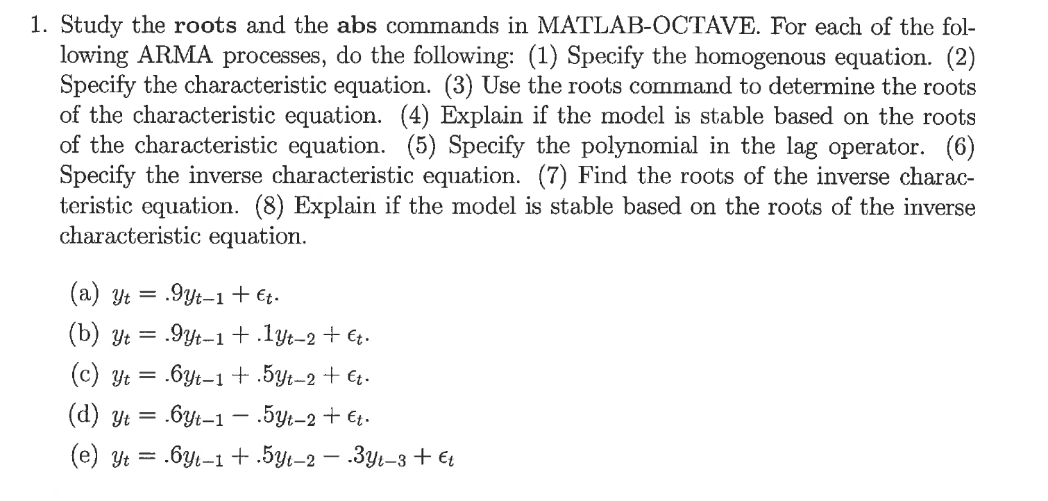 Solved 1. Study the roots and the abs commands in | Chegg.com