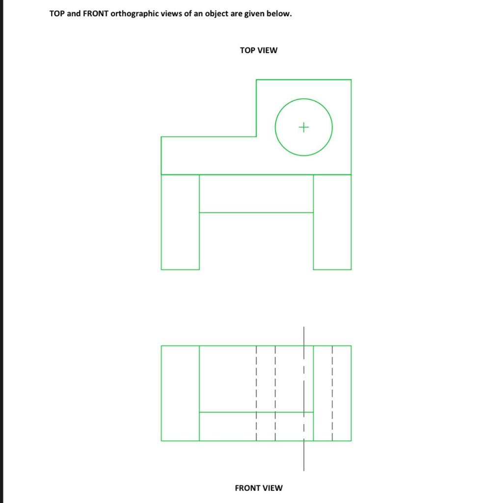 Solved PART A) 25 points Draw the given views & the missing | Chegg.com