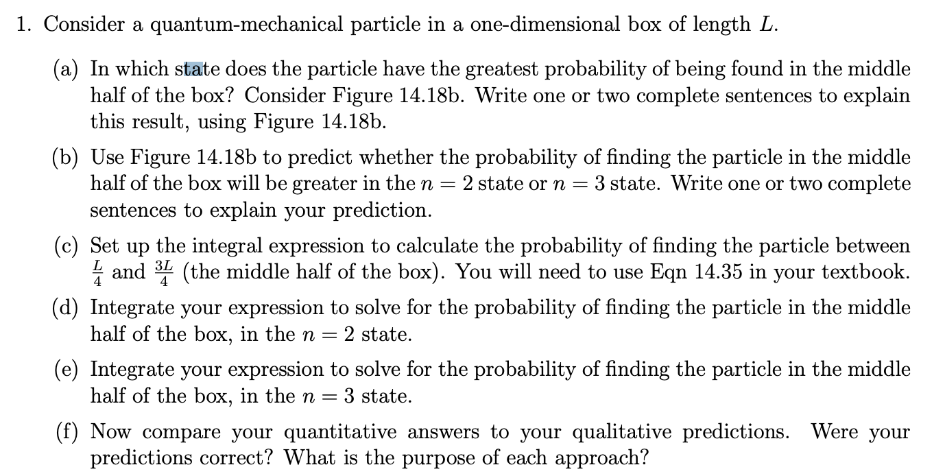 Solved 1. Consider a quantum-mechanical particle in a | Chegg.com
