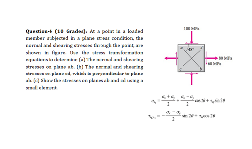Solved 100 MPa Question-4 (10 Grades): At a point in a | Chegg.com