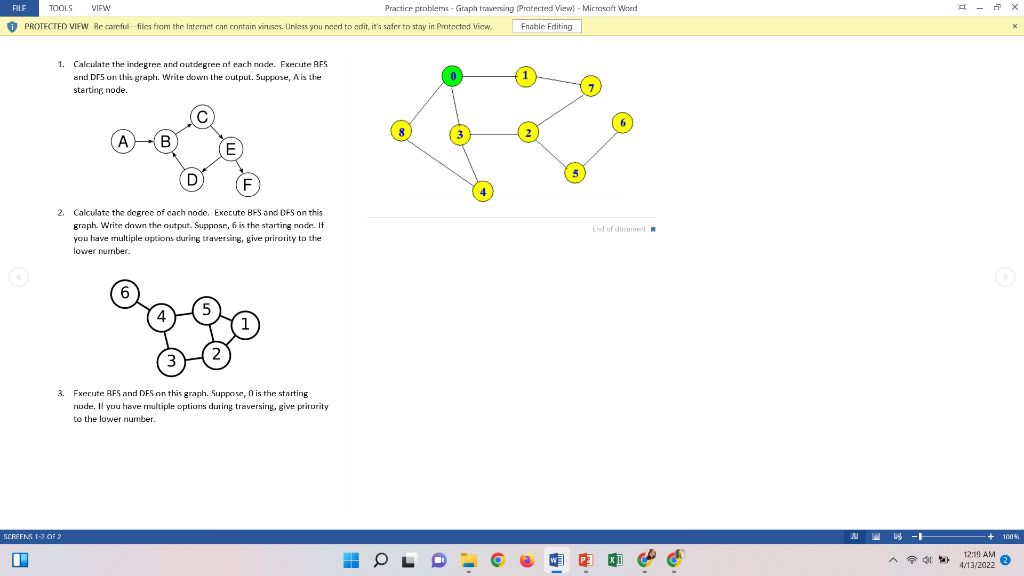 Solved - X FILE TOOLS VIEW Practice problems - Graph | Chegg.com