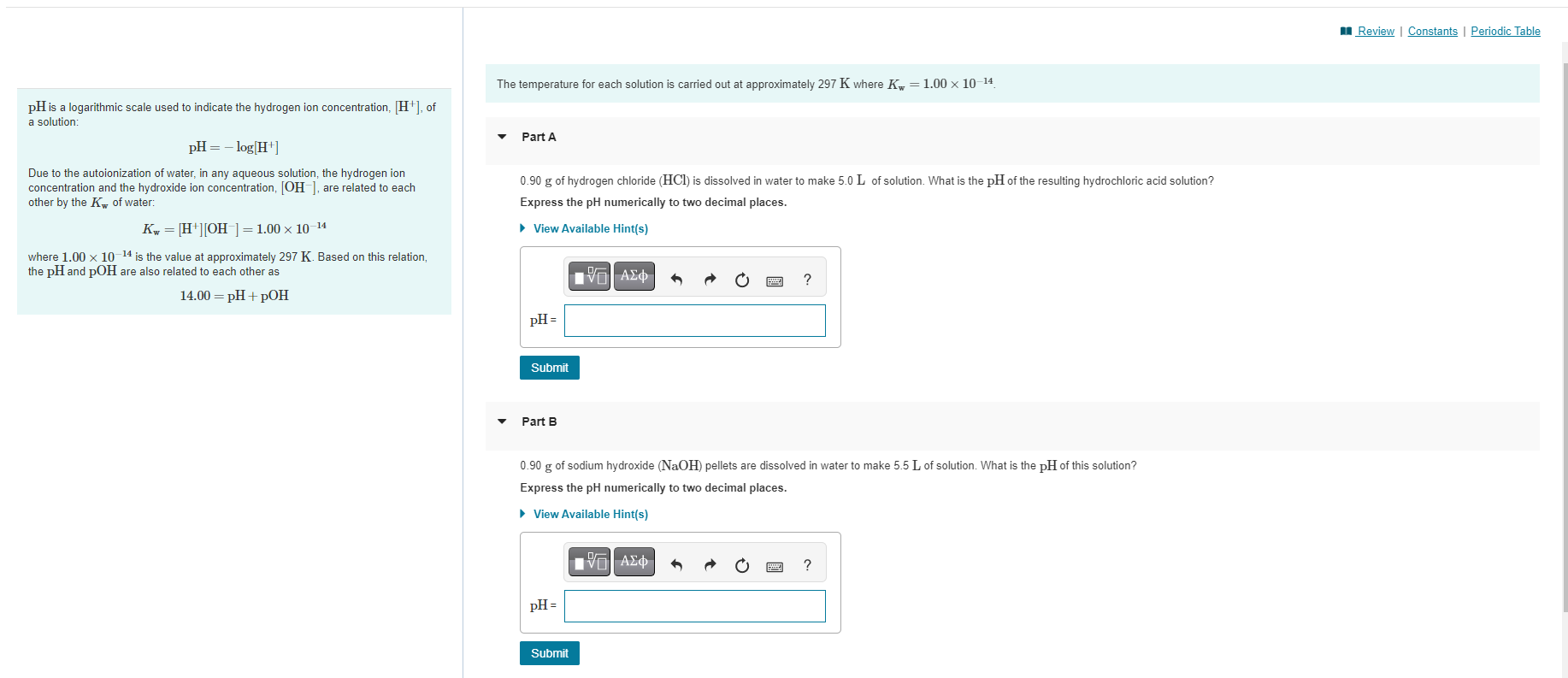 Solved The temperature for each solution is carried out at | Chegg.com