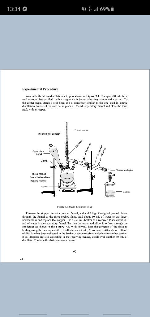Solved Can Someone Help Please Steam Distillation
