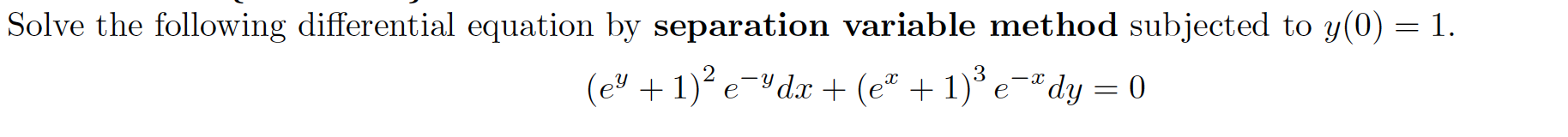 Solved Solve The Following Differential Equation By 
