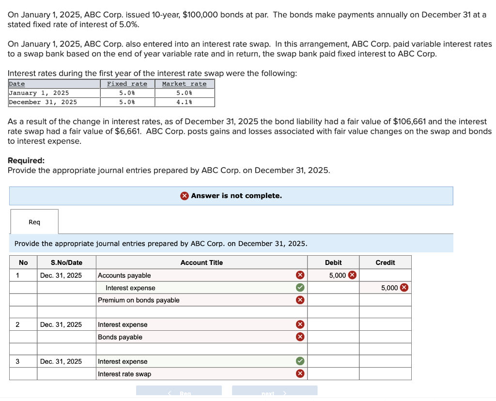 Solved On January 1, 2025, ABC Corp. issued 10 -year, | Chegg.com