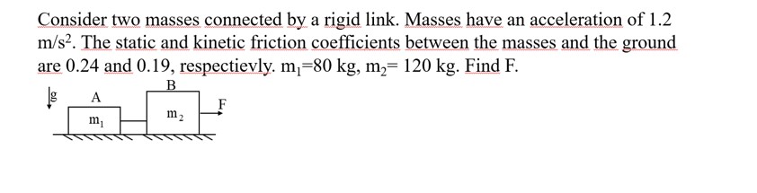 Solved Consider two masses connected by ﻿a rigid link. | Chegg.com